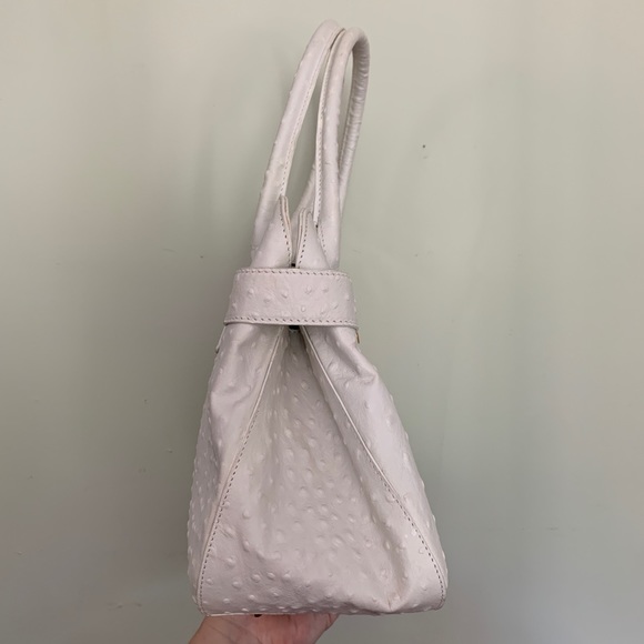 stefano bravo | Bags | Stefano Bravo White Ostrich Leather Shoulder Bag ...
